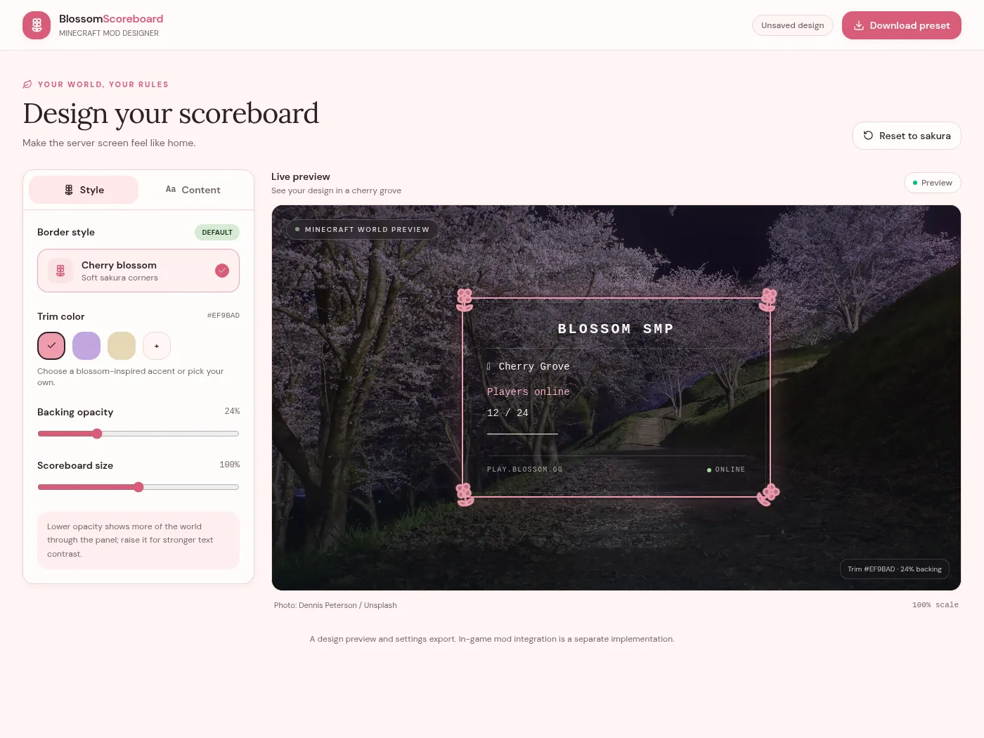 BlossomScoreboard Mod