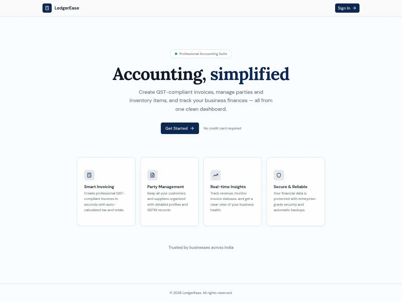 LedgerEase Accounting Suite