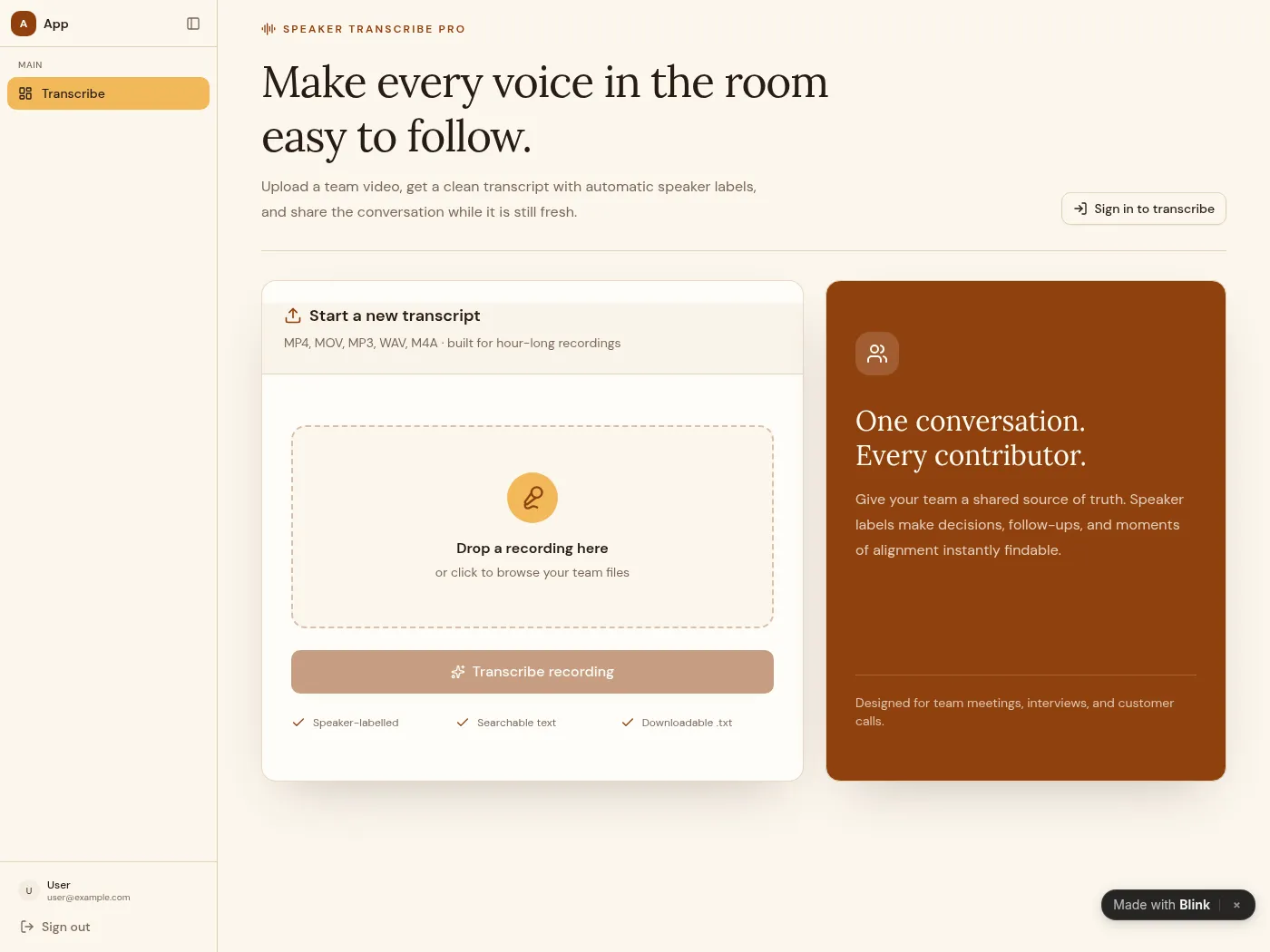 Speaker Transcribe Pro
