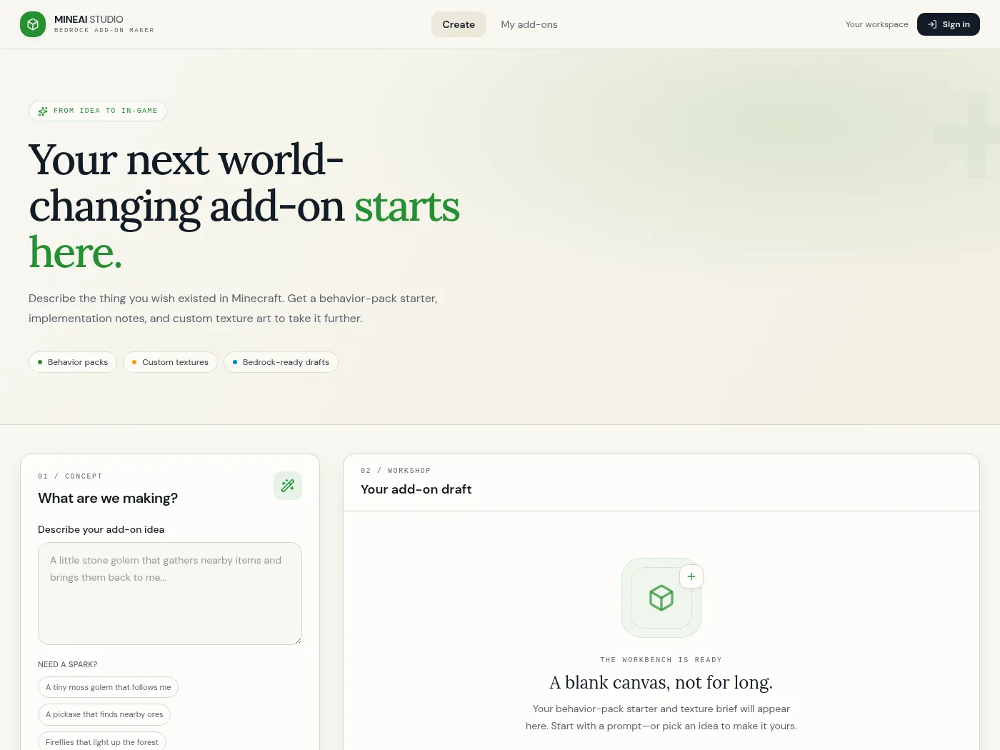 MineAI Add-On Maker