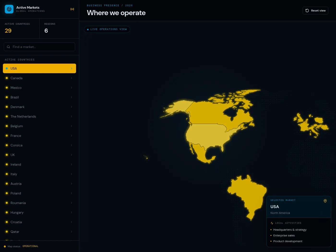 Active Countries Map