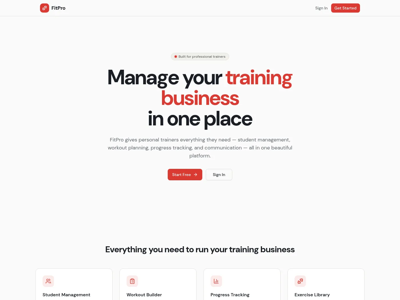 FitPro Trainer Manager