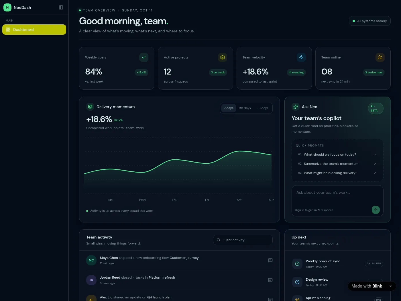 NeoDash Team Portal
