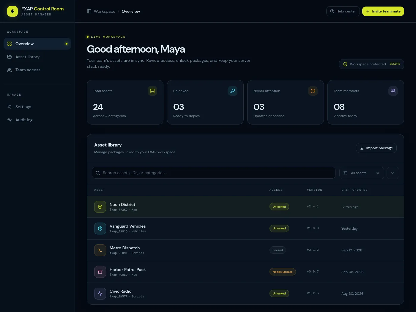 FXAP Asset Manager