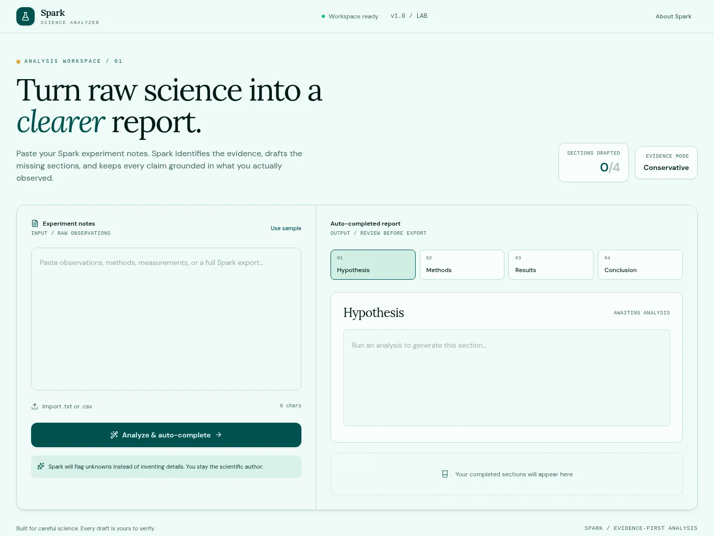 Spark Science Analyzer