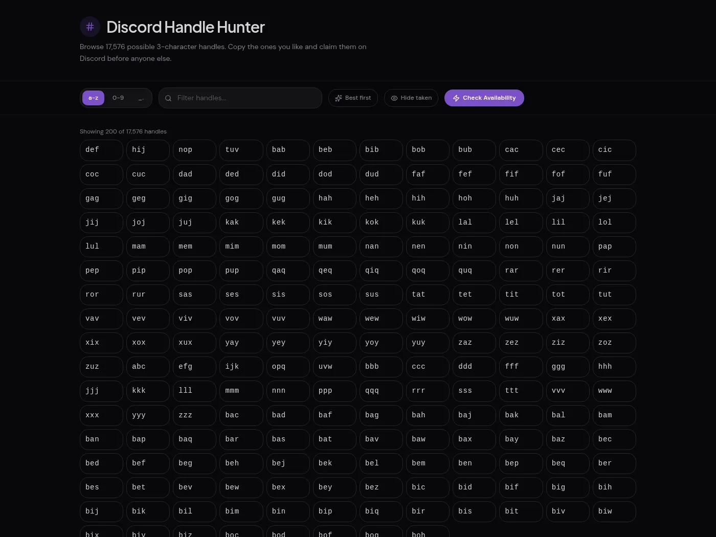 Discord Handle Hunter