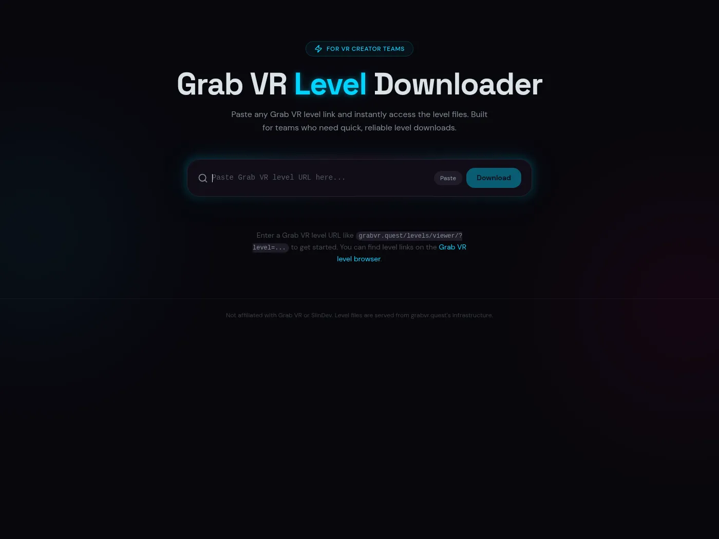 Grab VR Level Downloader