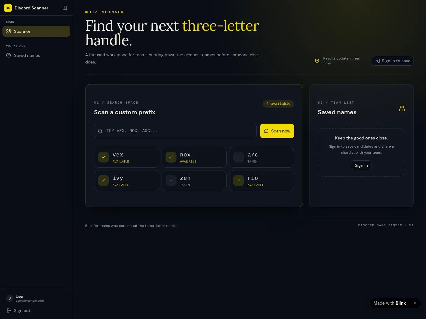 Discord Name Scanner