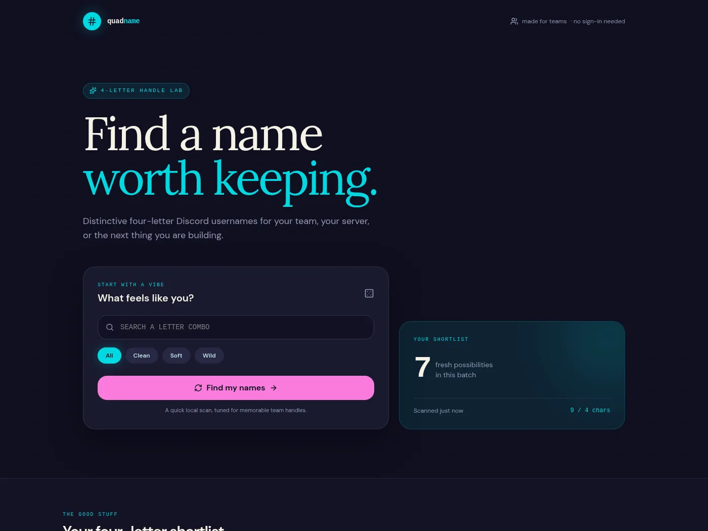 QuadName Finder