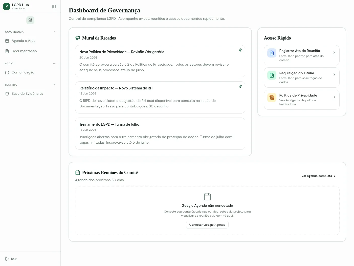 LGPD Compliance Hub