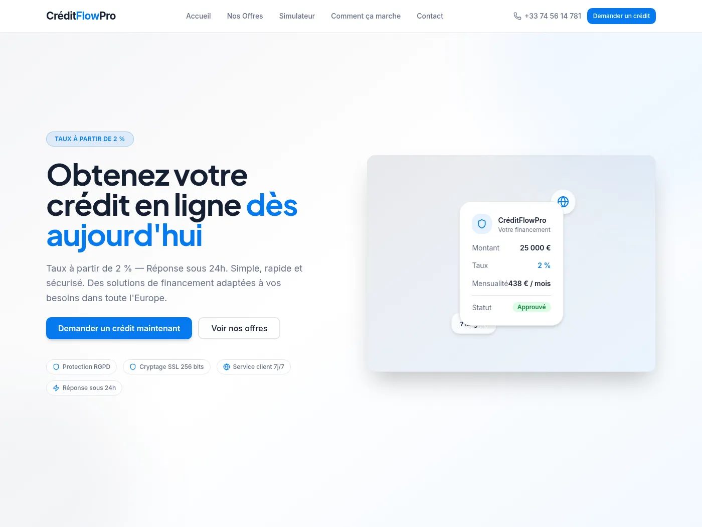 CréditFlowPro Landing Site