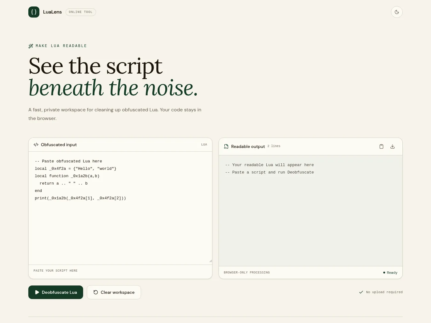 Lua Deobfuscator Online