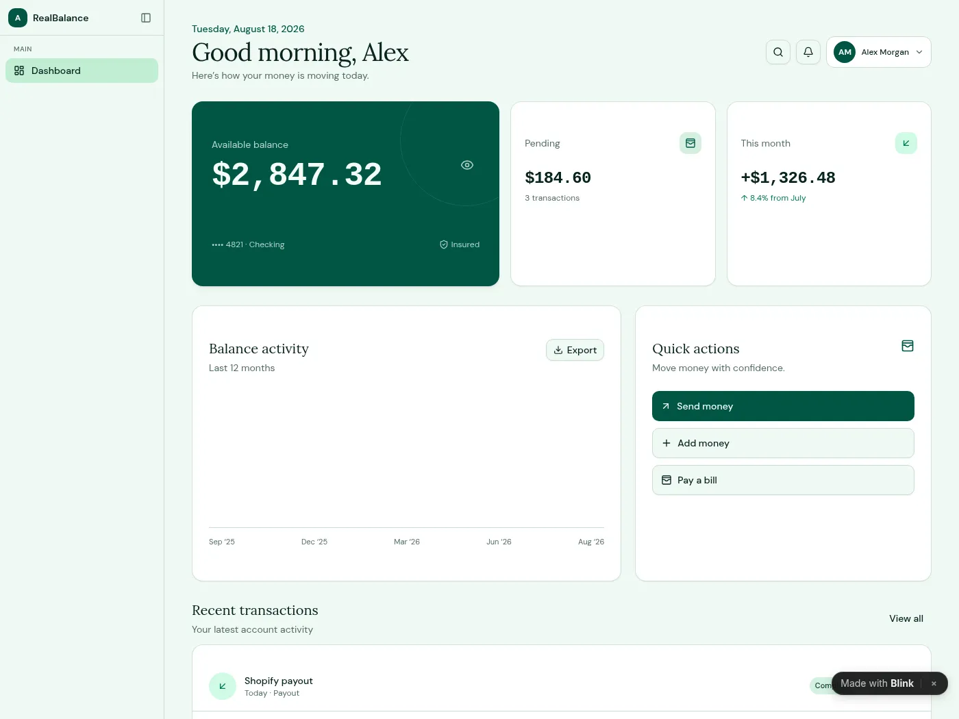 RealBalance Dashboard