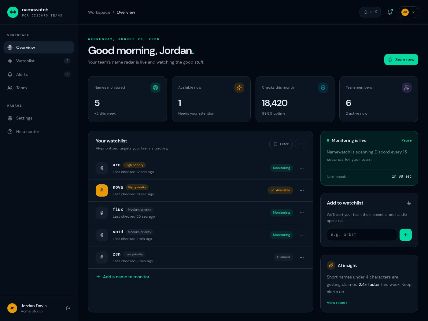Discord Name Sniper