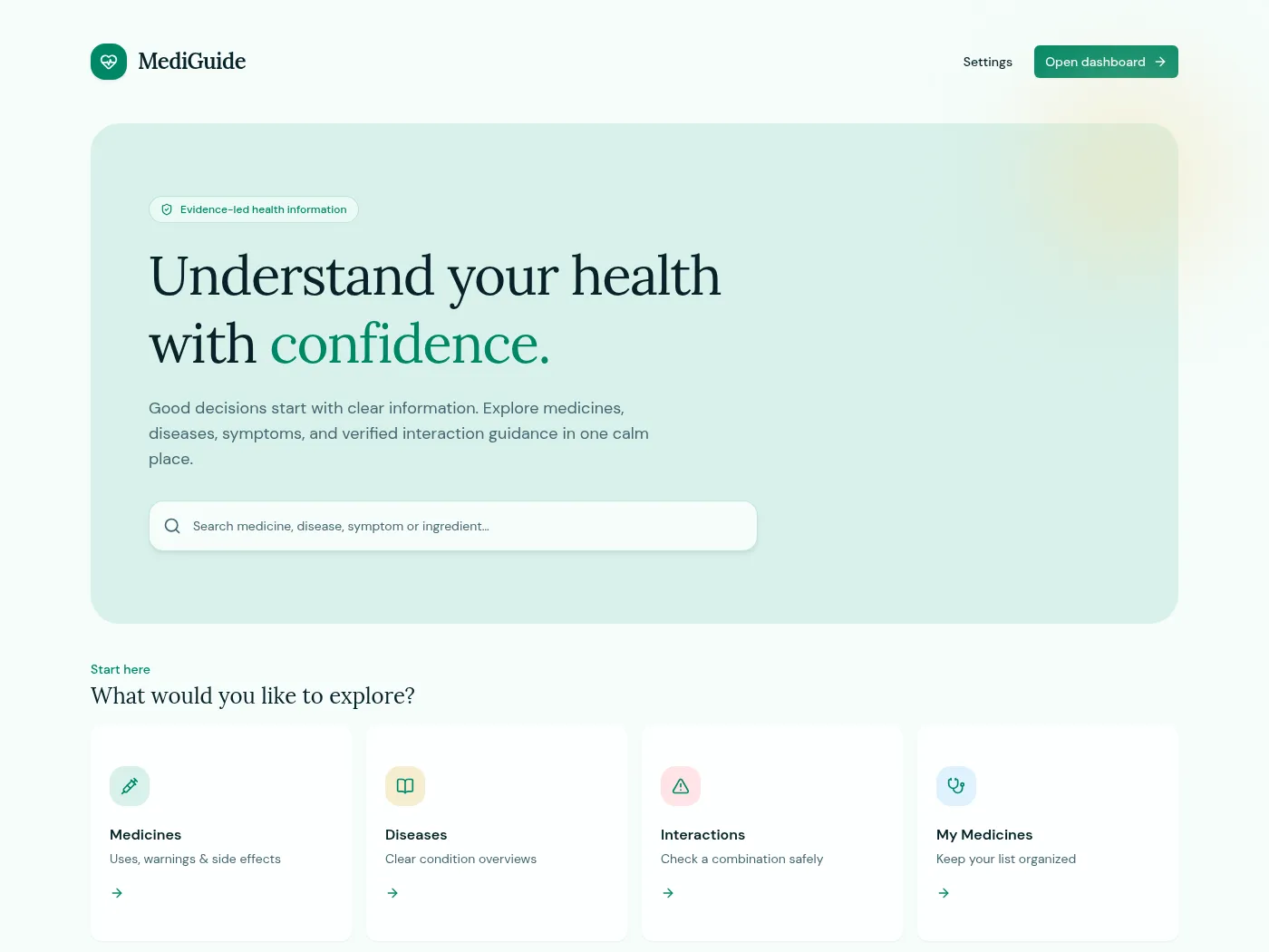 MediGuide Health Web App