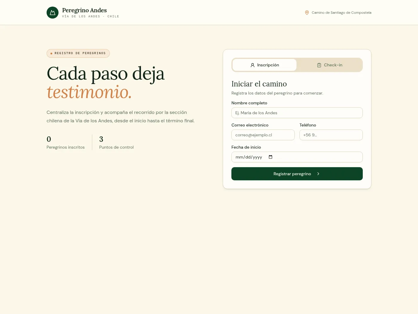 Peregrino Andes Manager
