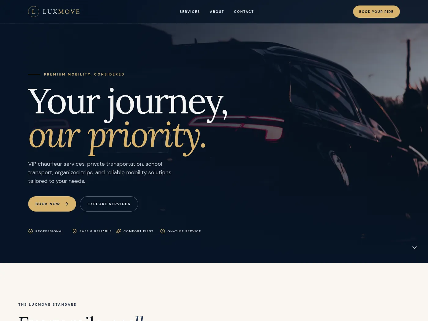 LuxMove Booking Website