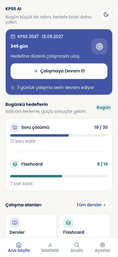 KPSS AI Mobile UI