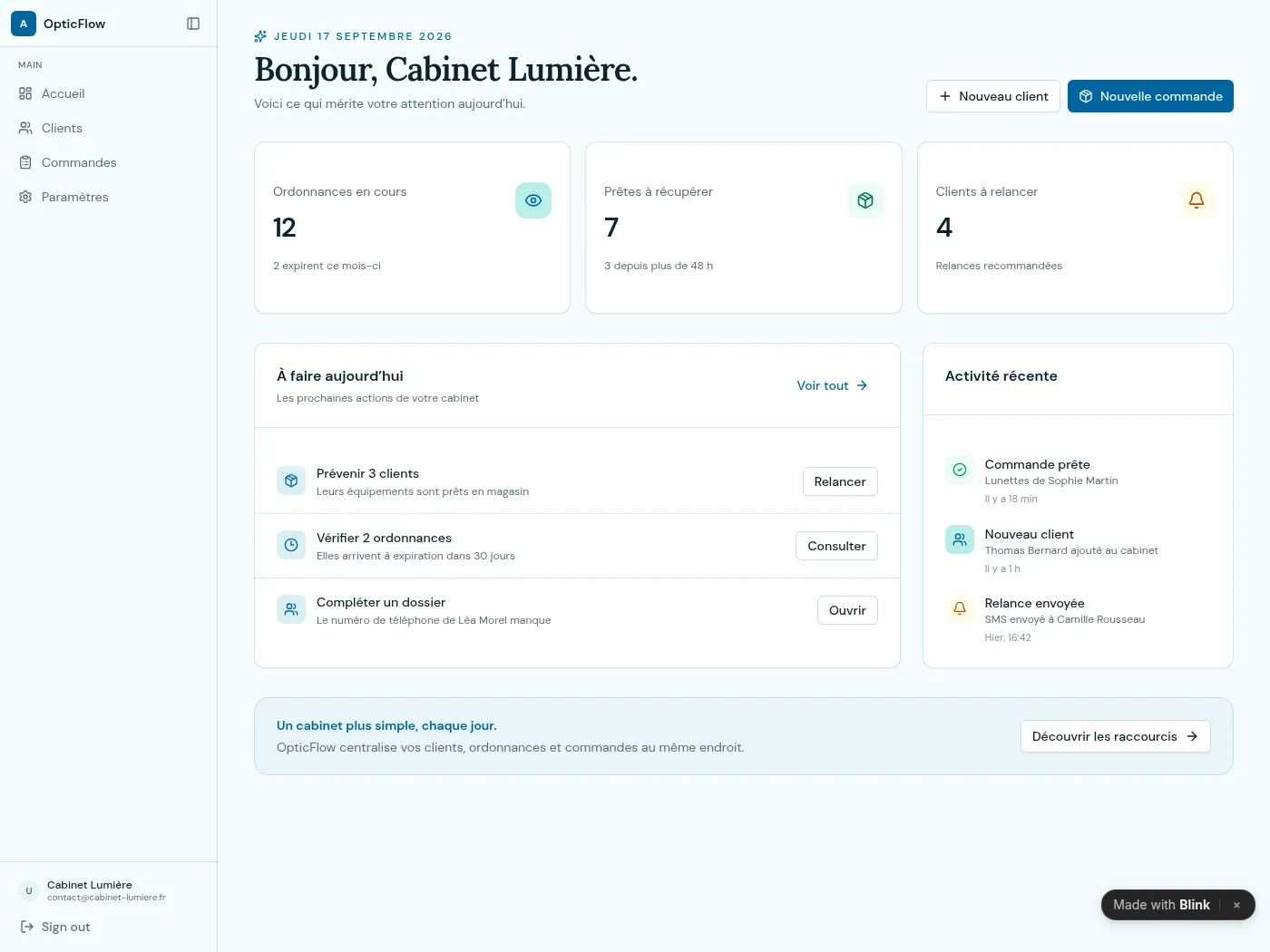 OpticFlow Dashboard