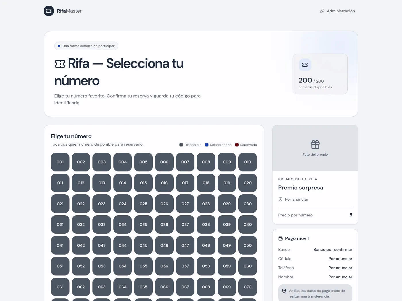 RifaMaster Web App