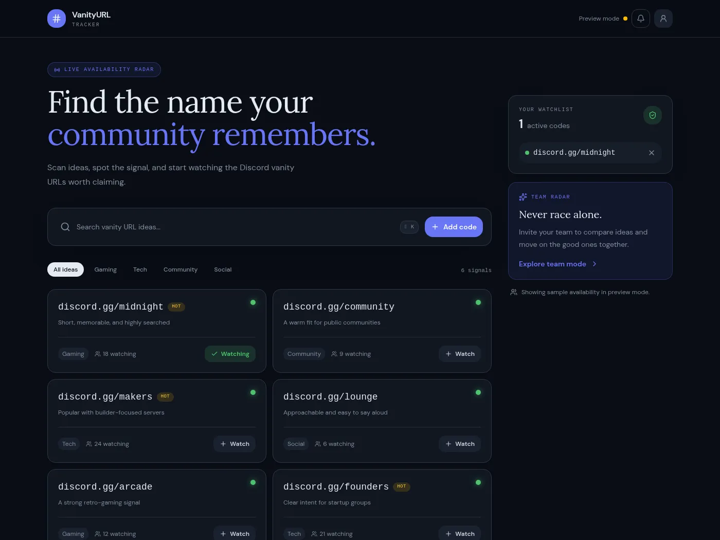 VanityURL Tracker