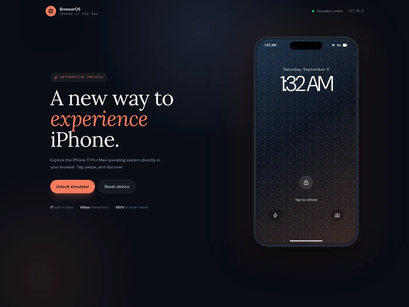 iPhone 17 Pro Max Simulator