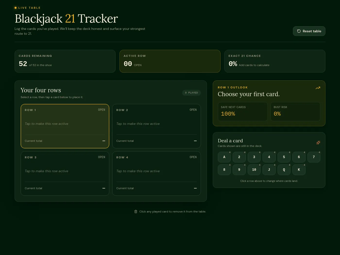 Blackjack 21 Tracker