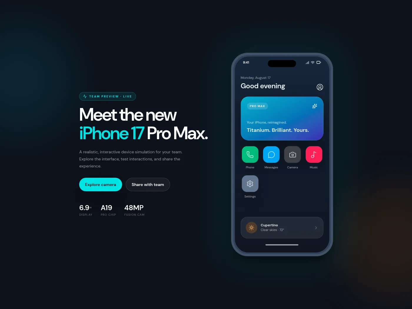iPhone 17 Simulator
