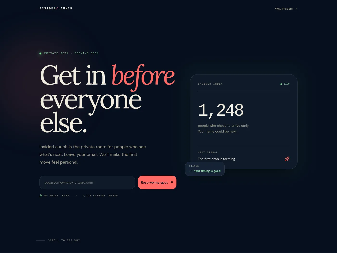 InsiderLaunch Waitlist Site