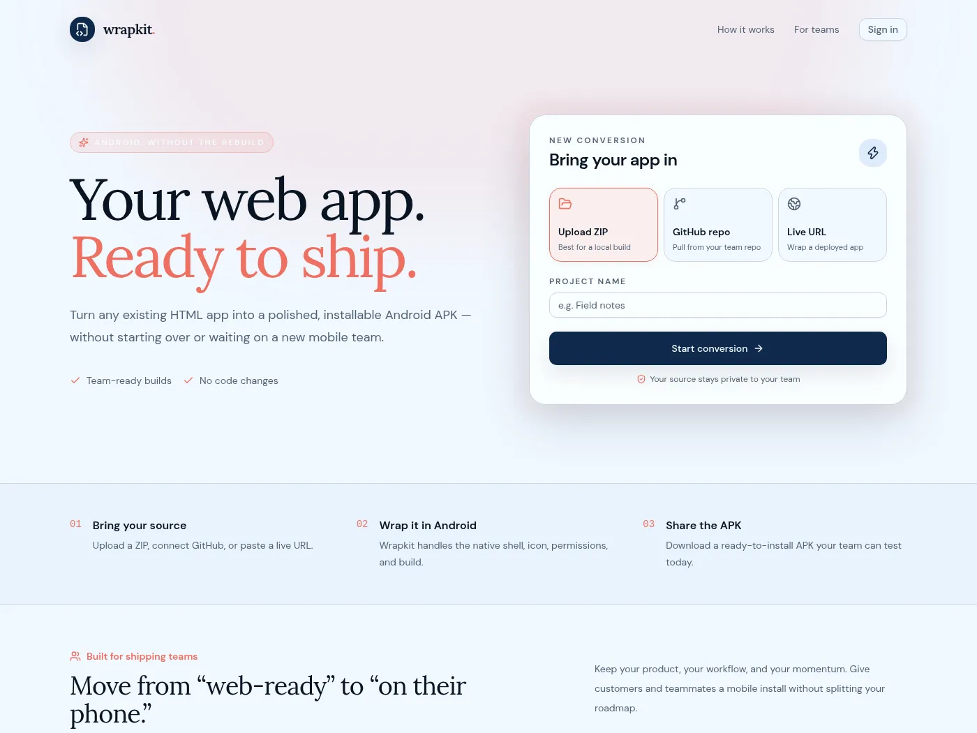 HTML to APK Converter