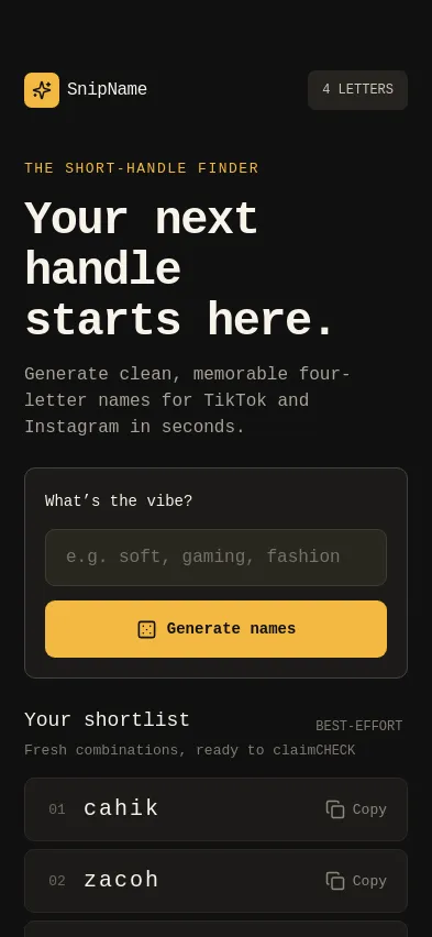 SnipName