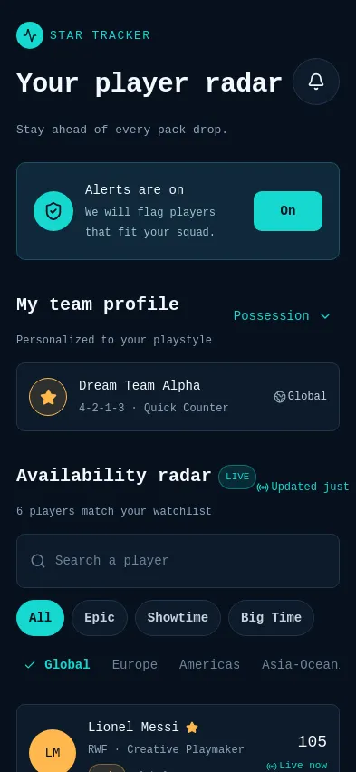 eFootball Star Tracker