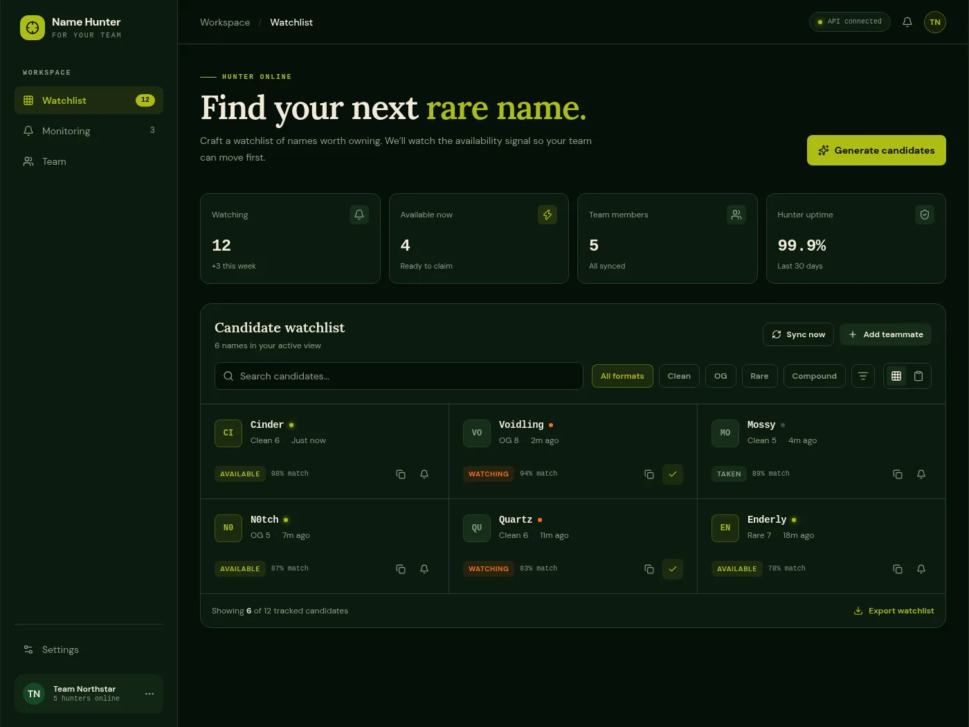 Minecraft Name Hunter