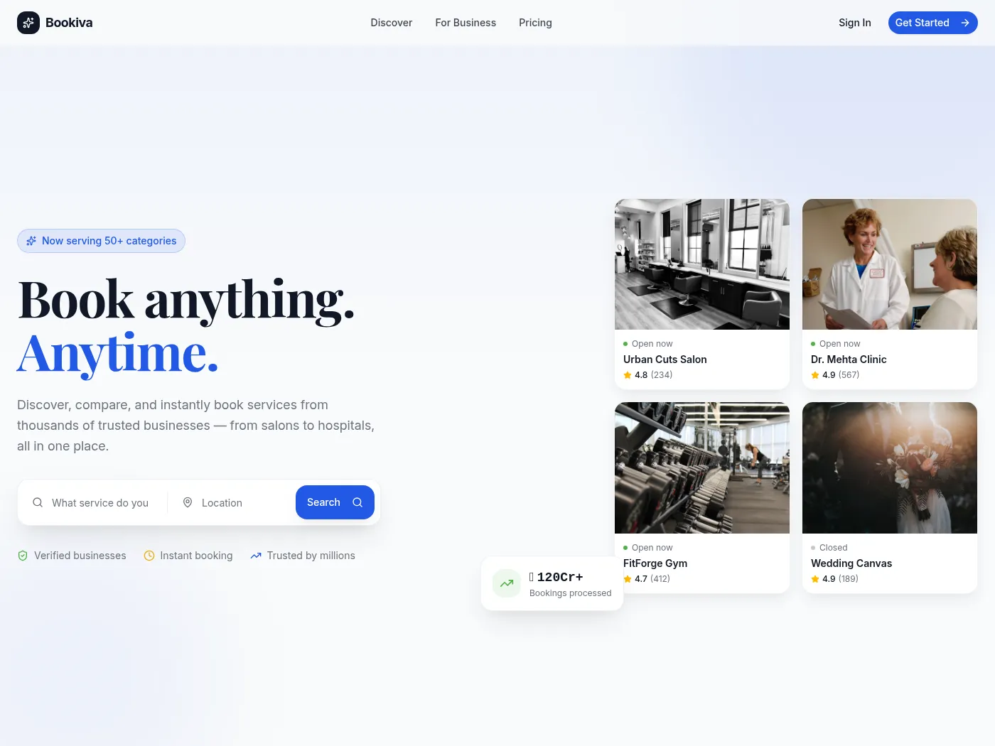 Bookiva SaaS Booking Platform