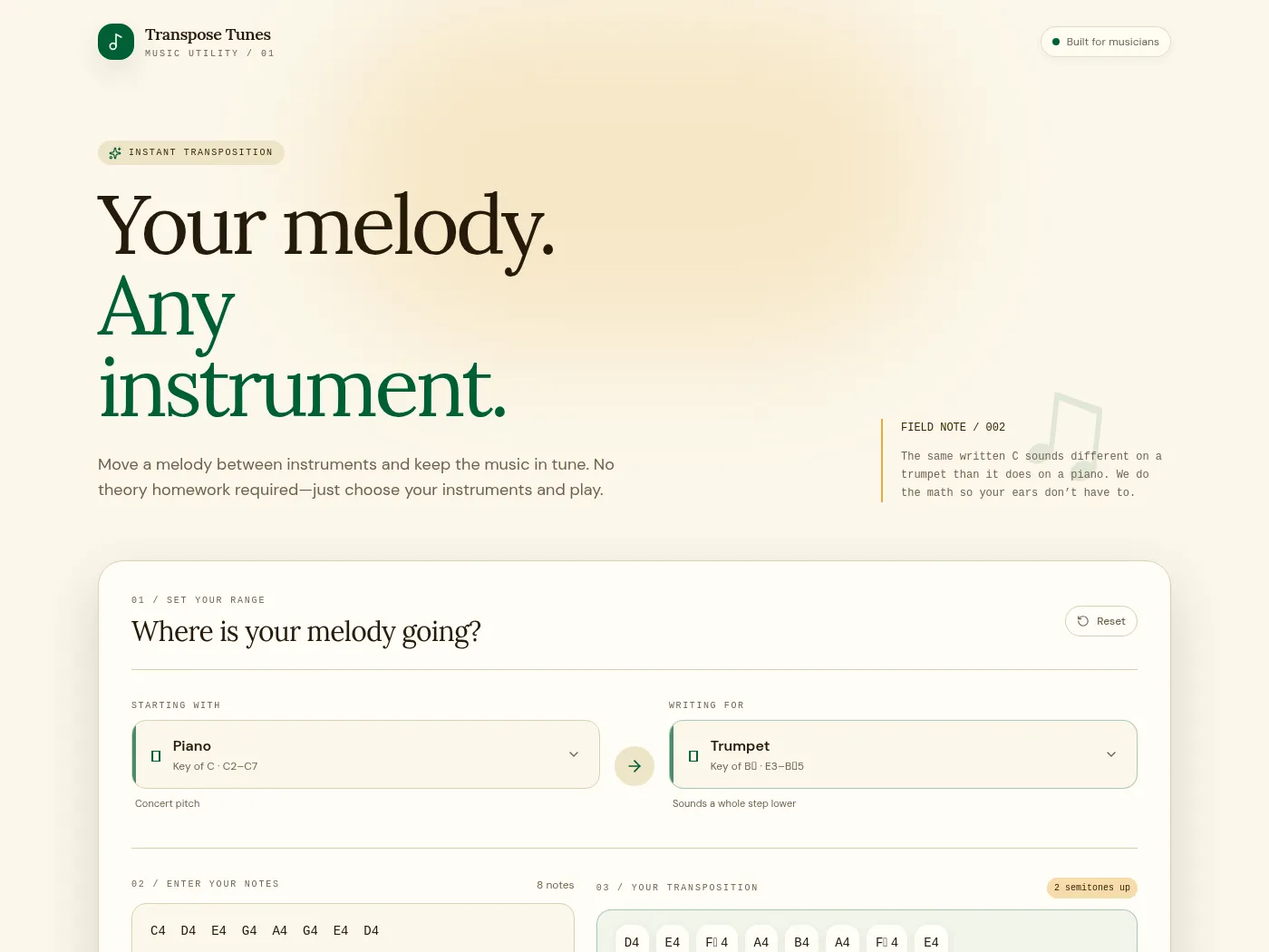 Transpose Tunes Web