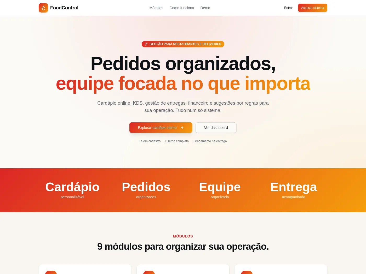 FoodControl — Template para Alunos