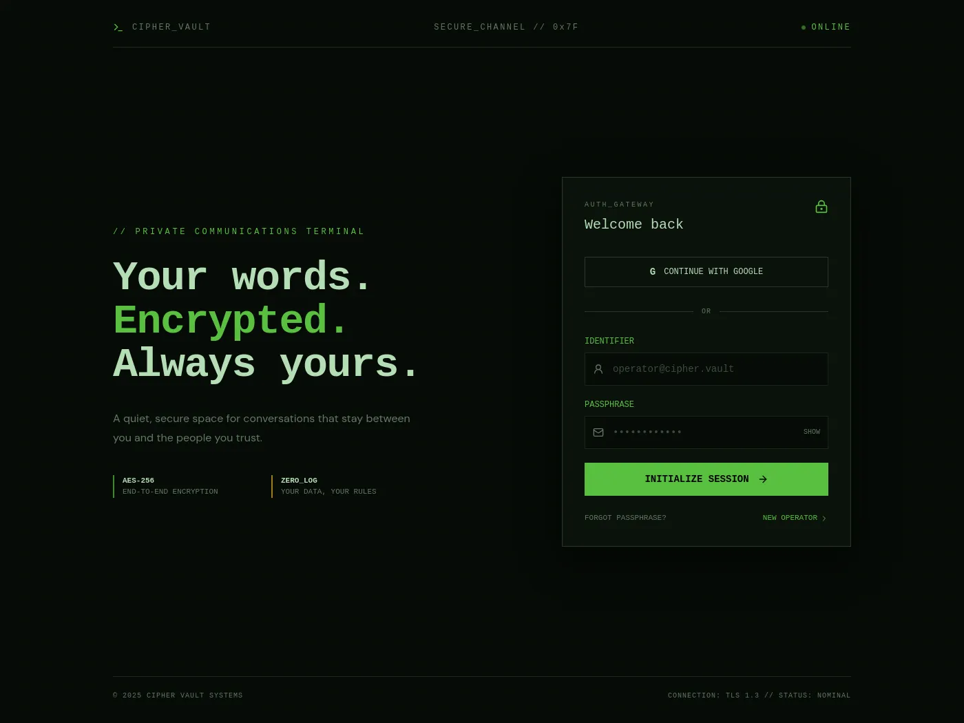 Terminal Vault Chat