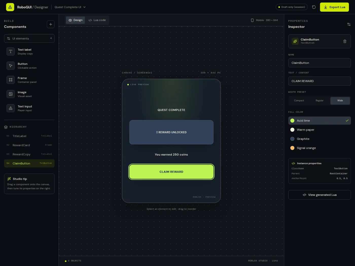 RoboGUI Designer
