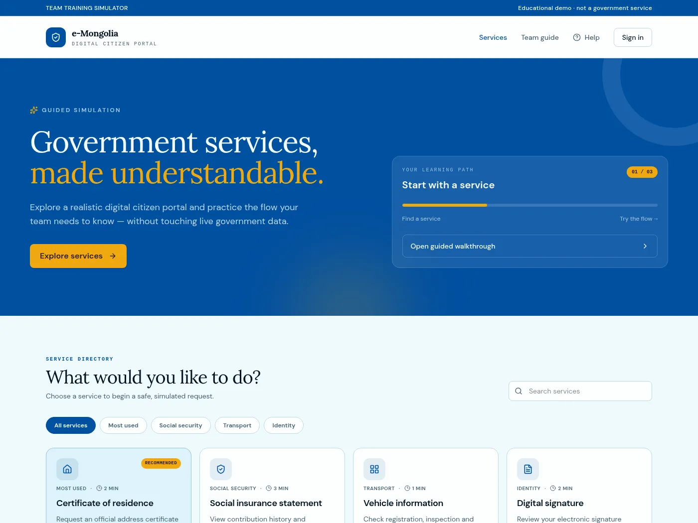E-Gov Platform Simulator