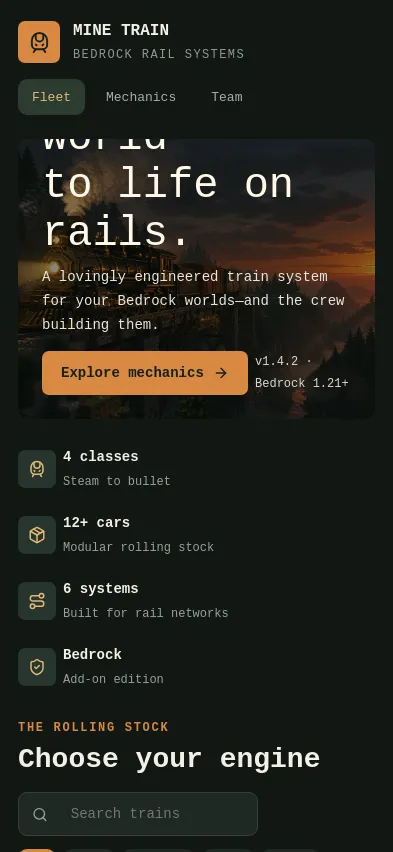 MineTrain Addon Pro