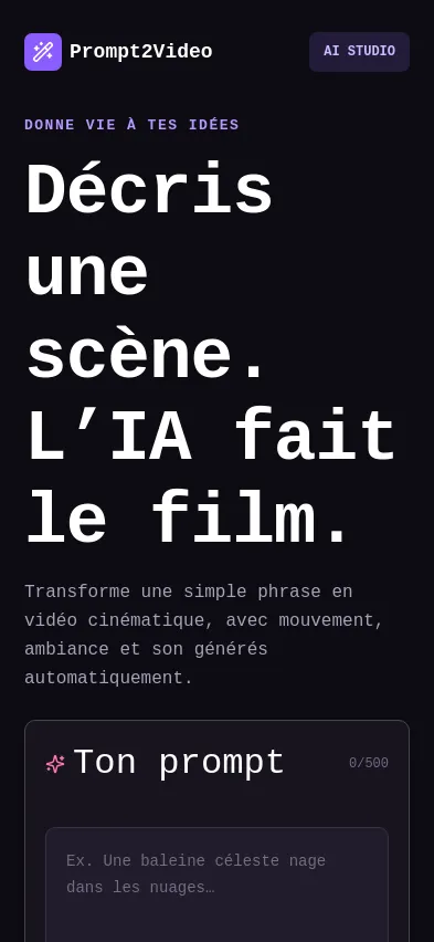 Prompt2Video AI Mobile