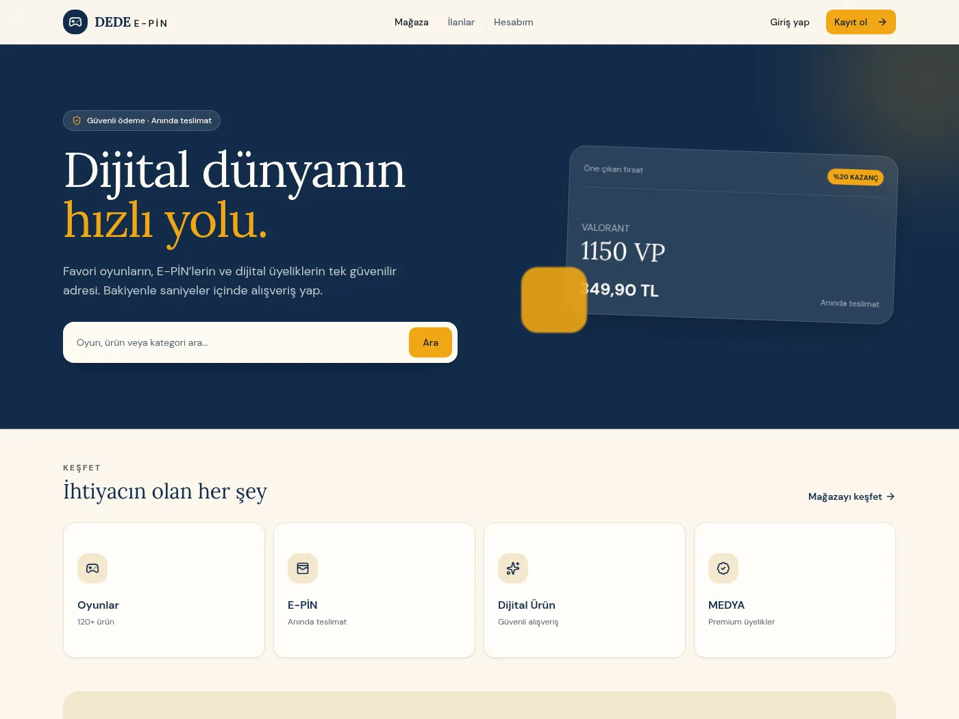 DEDE E-PİN Platformu