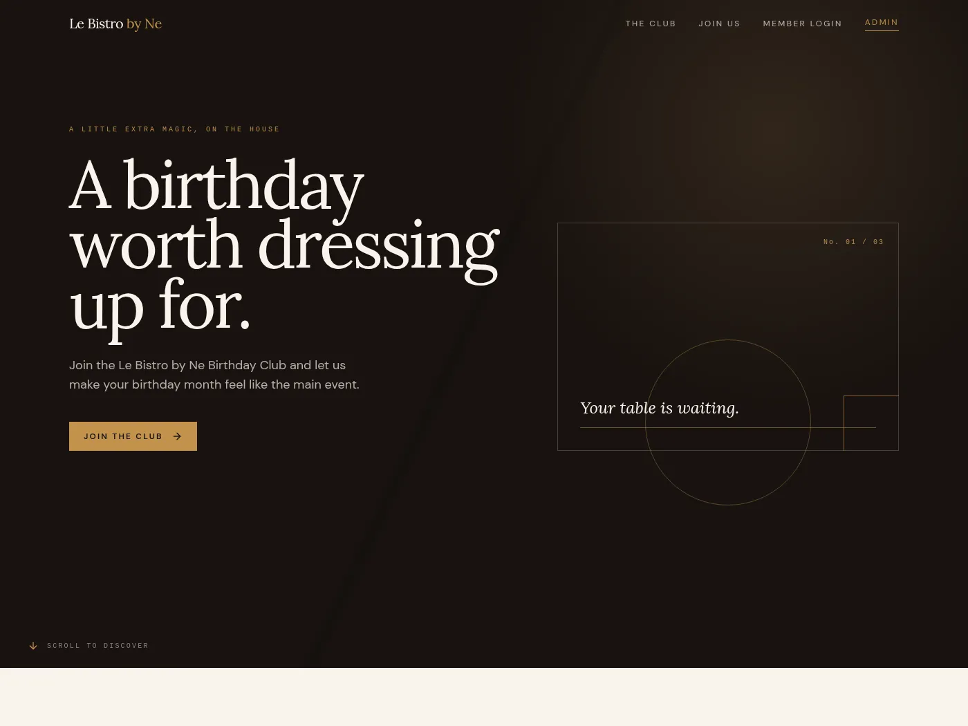 Le Bistro Birthday Club