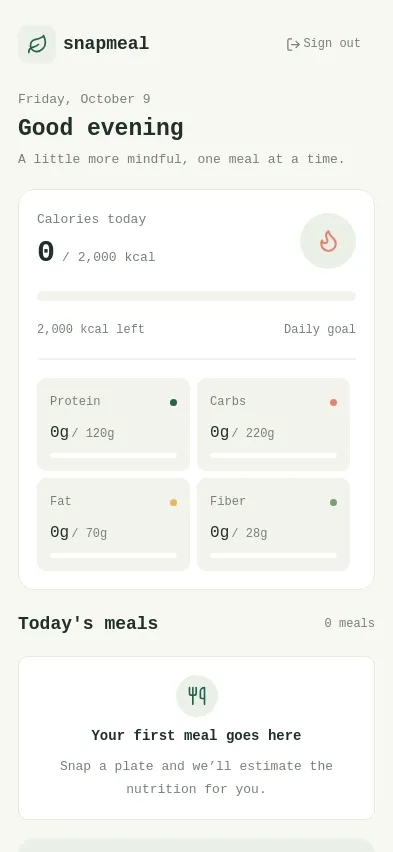 SnapMeal Nutrition Tracker