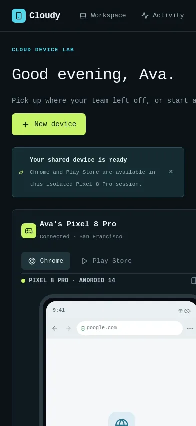 Cloud Android Explorer