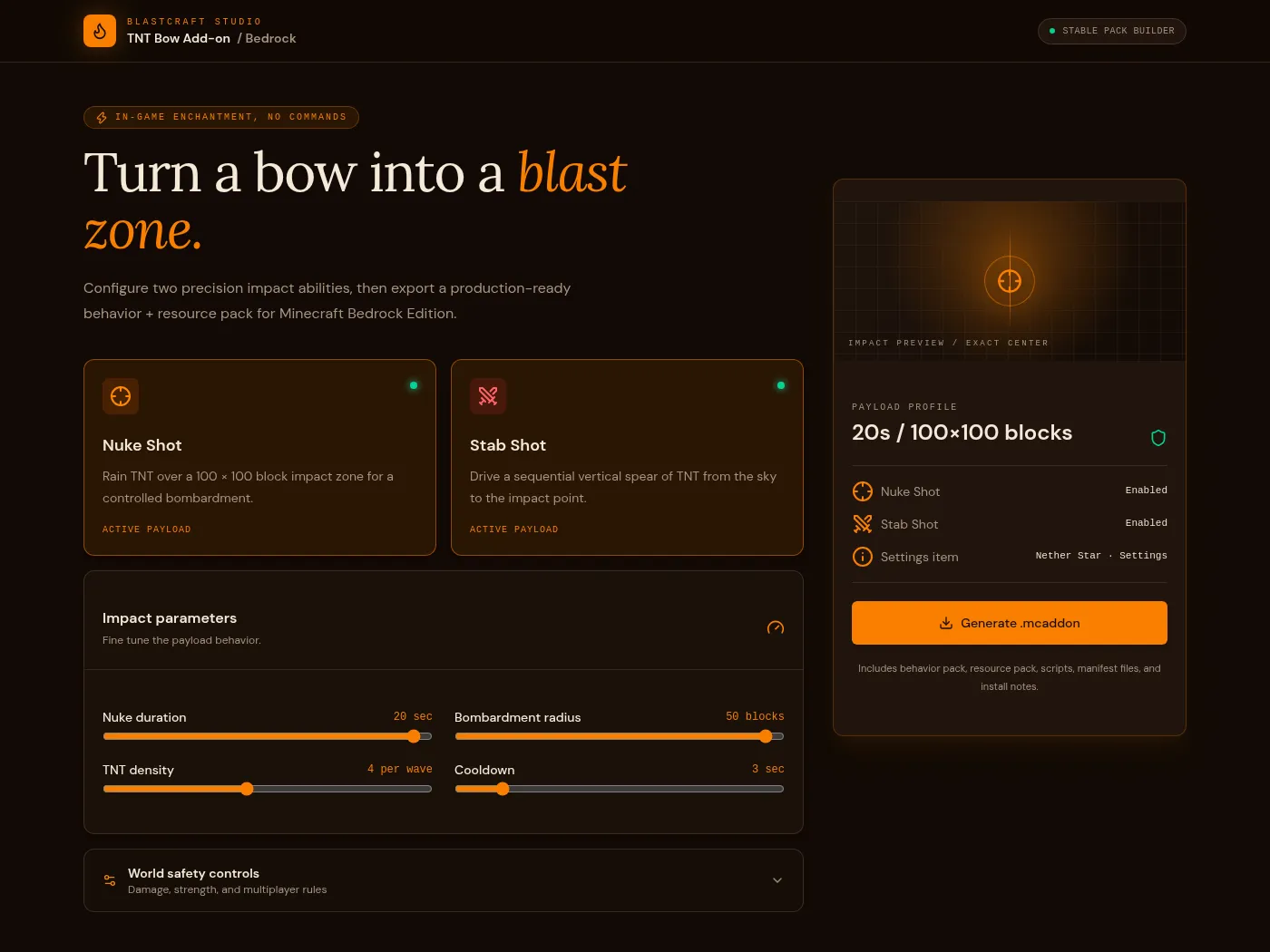 Minecraft TNT Bow Add-On