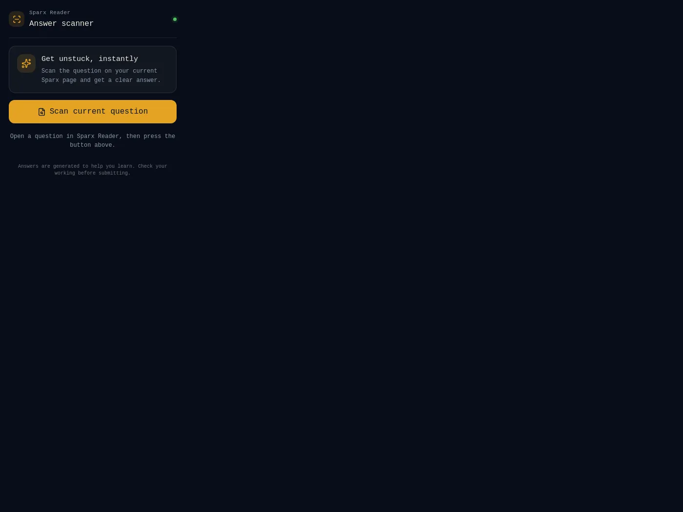 Sparx Answer Scanner