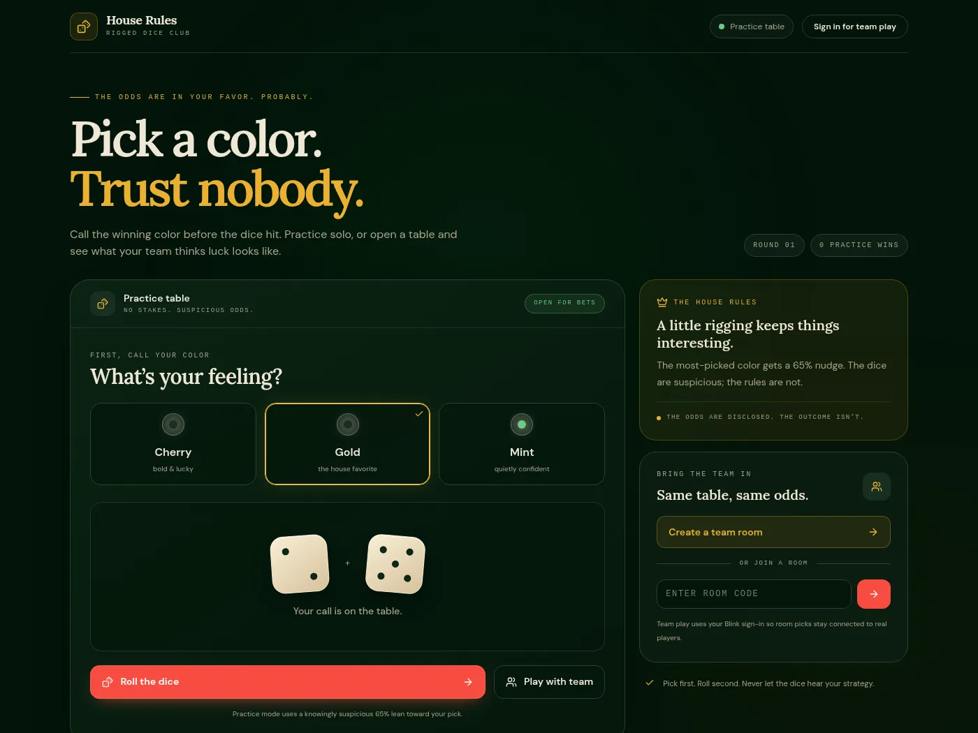 Rigged Dice Showdown