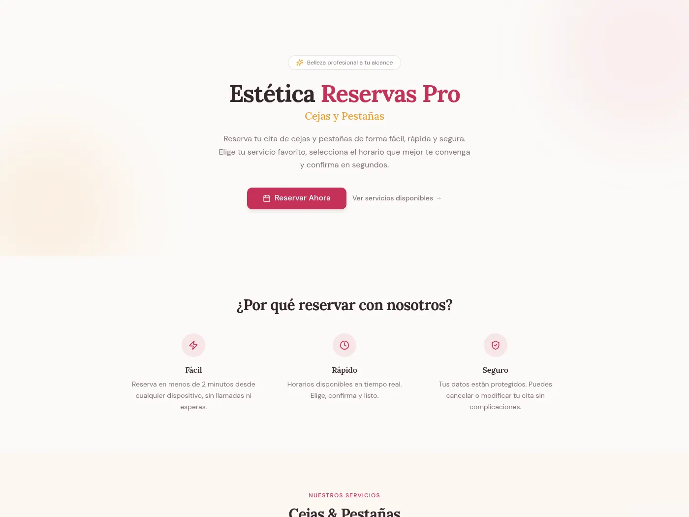 Estética Reservas Pro