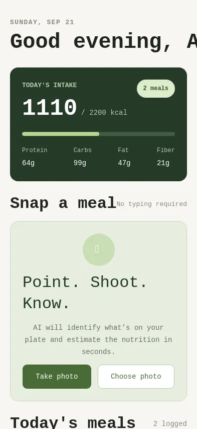 SnapMeal Tracker